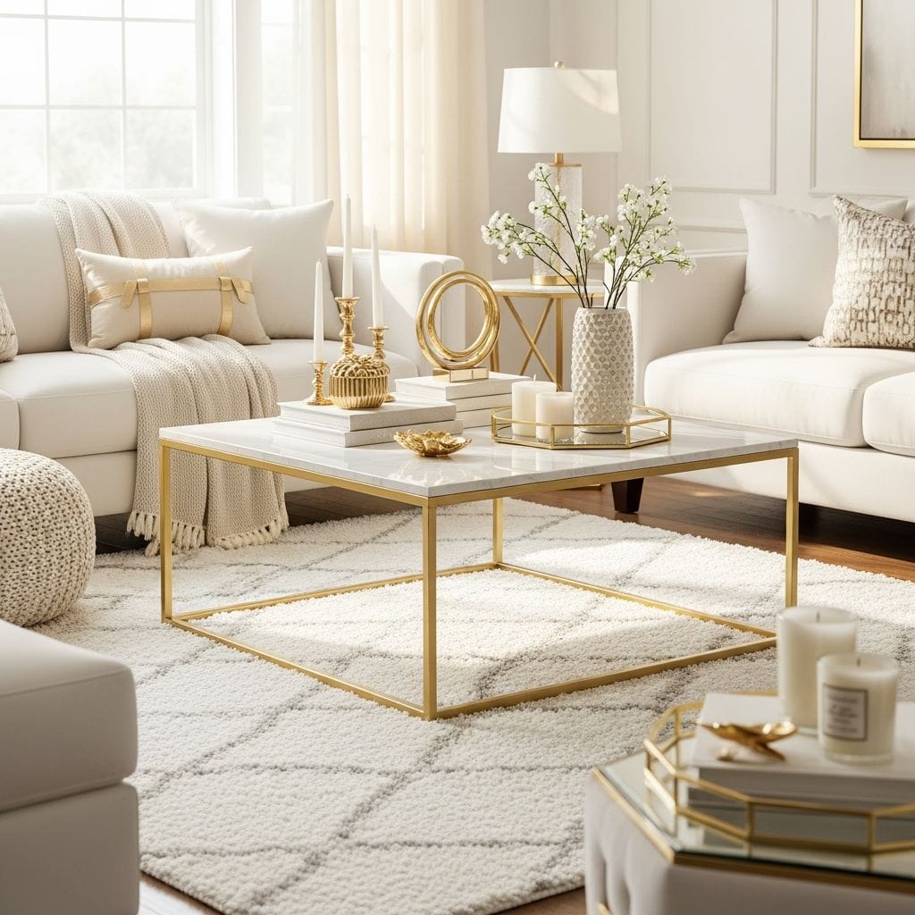 Modern White and Gold Living Room Inspiration: 22 Designer Picks
